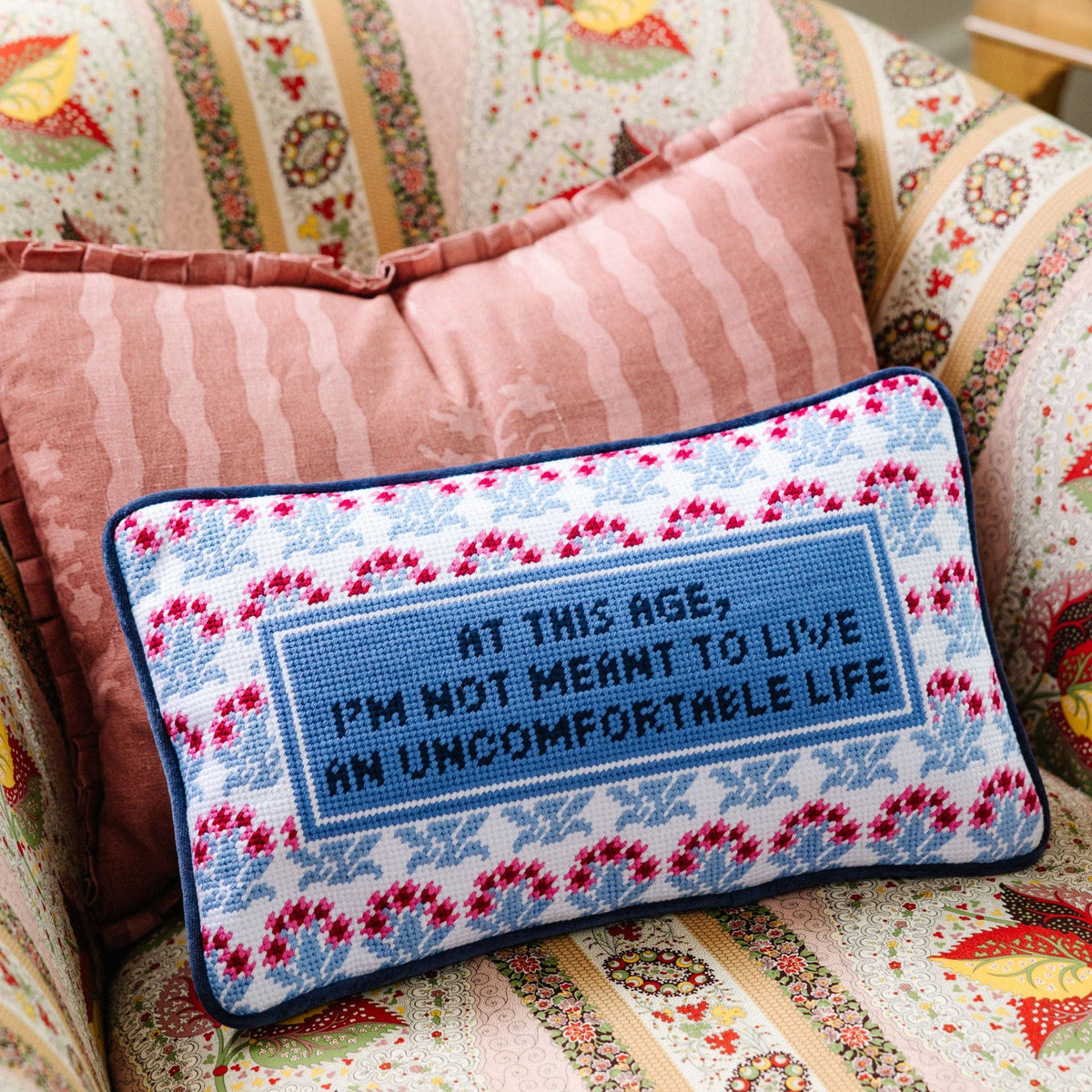 NEEDLEPOINT STATEMENT PILLOW – LouisGeorge Boutique