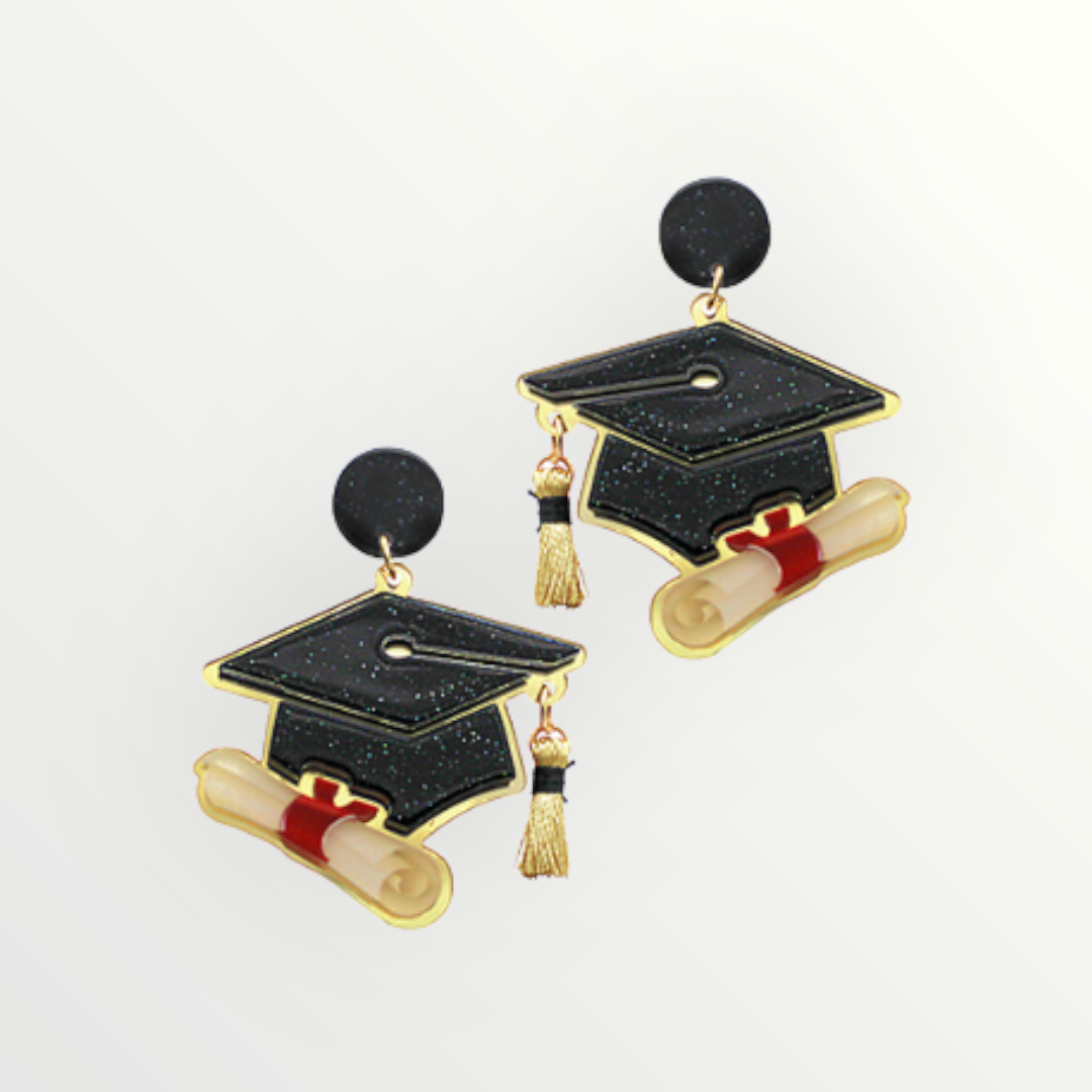 Graduation Cap Acrylic Earrings | LouisGeorge Boutique